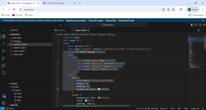 Santhosh V on LinkedIn: #webdevelopment #internship #html #css # ... Santhosh V on LinkedIn: #webdevelopment #internship #html #css # ...
