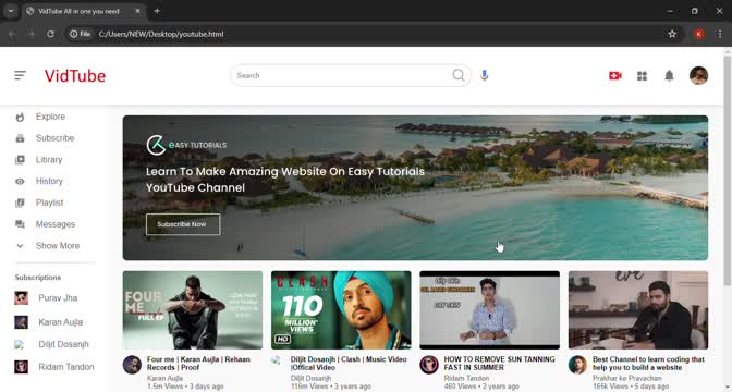 Pratham Katyal on LinkedIn: #html #css #javascript #youtube #clone Pratham Katyal on LinkedIn: #html #css #javascript #youtube #clone