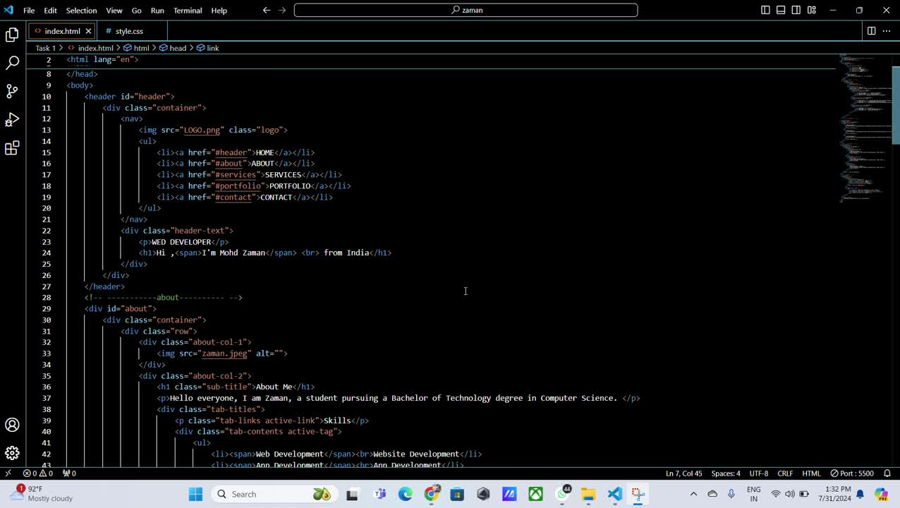 Mohd Zaman on LinkedIn: #internship #webdevelopment #html #css #codsoft Mohd Zaman on LinkedIn: #internship #webdevelopment #html #css #codsoft