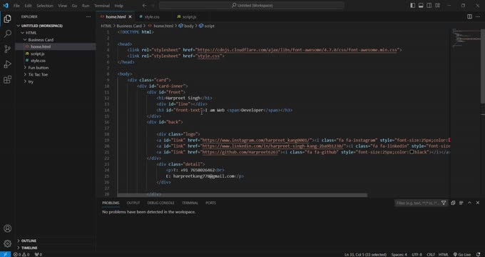 Harpreet Singh Kang on LinkedIn: Designed business card using HTML, CSS ... Harpreet Singh Kang on LinkedIn: Designed business card using HTML, CSS ...