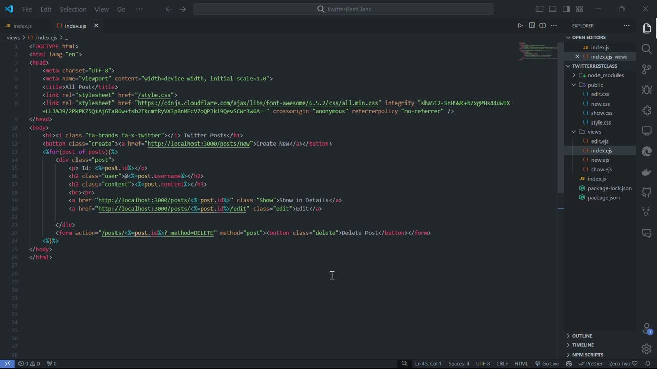Sarthak Shishodia on LinkedIn: #webdevelopment #restapi #crud #ejs # ... Sarthak Shishodia on LinkedIn: #webdevelopment #restapi #crud #ejs # ...