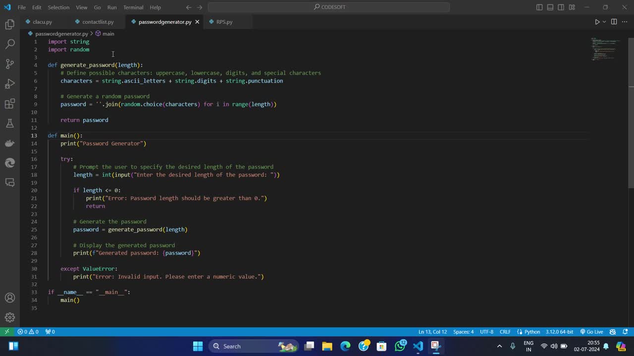 Rahul Koheda on LinkedIn: #codsoft #pythonprogramming Rahul Koheda on LinkedIn: #codsoft #pythonprogramming