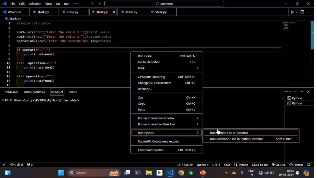 Priyanshi Parihar on LinkedIn: #internship #task #python Priyanshi Parihar on LinkedIn: #internship #task #python