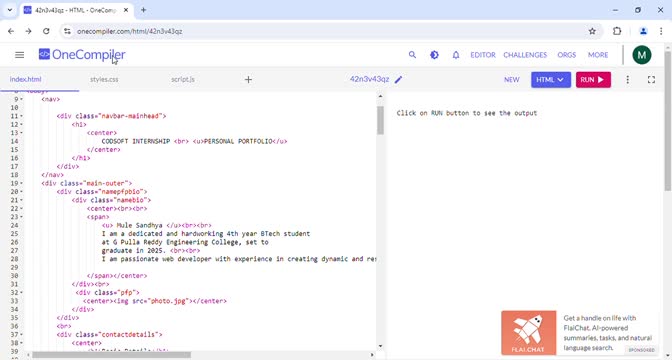 Mule Sandhya on LinkedIn: #codsoft #webdevelopment #html Mule Sandhya on LinkedIn: #codsoft #webdevelopment #html