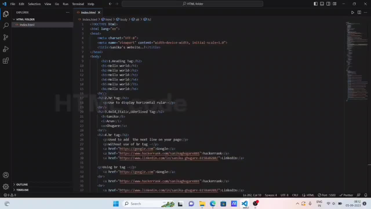 Sanika Ghugare on LinkedIn: #html #html #codingjourney #webdevelopment ... Sanika Ghugare on LinkedIn: #html #html #codingjourney #webdevelopment ...
