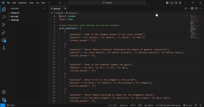 Sravya Nalanagula on LinkedIn: #python #python #quizgame #codingfun # ... Sravya Nalanagula on LinkedIn: #python #python #quizgame #codingfun # ...