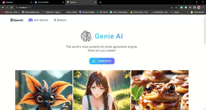 Charan R on LinkedIn: Genie AI - image generating Built this beautiful ... Charan R on LinkedIn: Genie AI - image generating Built this beautiful ...