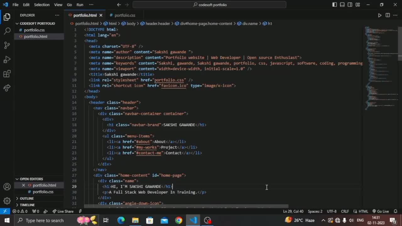 Sakshi Gawande on LinkedIn: #codsoft #internship #task2 #webdevlopment Sakshi Gawande on LinkedIn: #codsoft #internship #task2 #webdevlopment