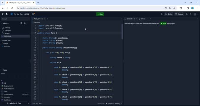 Arun Sivakumar on LinkedIn: Tic Tac Toe Game using Java Programming IDE ... Arun Sivakumar on LinkedIn: Tic Tac Toe Game using Java Programming IDE ...