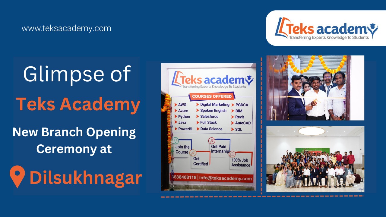 Teks Academy on LinkedIn: #teks #teksacademy #hyderabad #dilsukhnagar # ... Teks Academy on LinkedIn: #teks #teksacademy #hyderabad #dilsukhnagar # ...