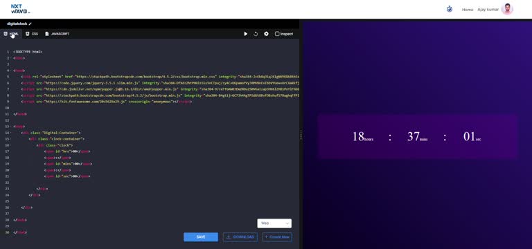 Ajay kumar Tambaku on LinkedIn: #day1 #digitalclock #nextwave #project1 Ajay kumar Tambaku on LinkedIn: #day1 #digitalclock #nextwave #project1