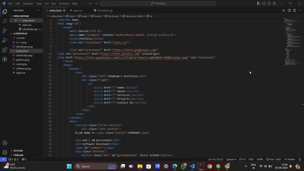 Shubham BCA on LinkedIn: My Working Portfolio Web UI using HTML CSS and ... Shubham BCA on LinkedIn: My Working Portfolio Web UI using HTML CSS and ...