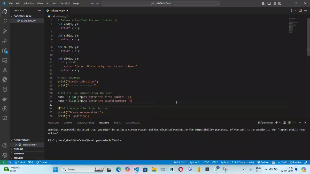 Shaik Asif on LinkedIn: #python #coding #techjourney #codtech # ... Shaik Asif on LinkedIn: #python #coding #techjourney #codtech # ...