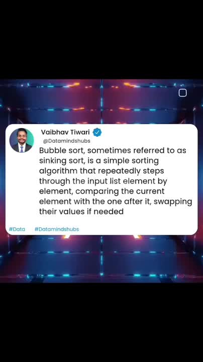 Vaibhav Tiwari on LinkedIn: #datastructures #algorithms #bubblesort # ... Vaibhav Tiwari on LinkedIn: #datastructures #algorithms #bubblesort # ...