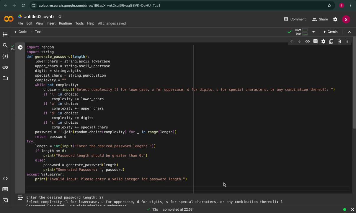 Swetha Kumari on LinkedIn: #codsoft #pythonprogramming #passwordgenerator Swetha Kumari on LinkedIn: #codsoft #pythonprogramming #passwordgenerator
