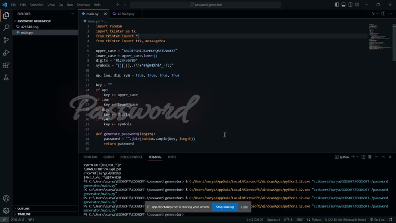 Manikandan K on LinkedIn: #pythonprogramming #intership #passwordgenerator Manikandan K on LinkedIn: #pythonprogramming #intership #passwordgenerator