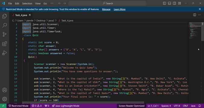 Anubhav Pandey on LinkedIn: #codsoft #java #codsoftcompletion Anubhav Pandey on LinkedIn: #codsoft #java #codsoftcompletion