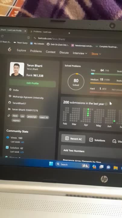 Tarun Bharti on LinkedIn: Sharing the 31 day journey of leetcode ... Tarun Bharti on LinkedIn: Sharing the 31 day journey of leetcode ...