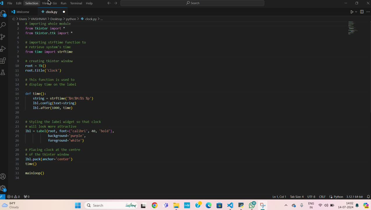 Vaishnavi Mandave on LinkedIn: #internpe #python Vaishnavi Mandave on LinkedIn: #internpe #python