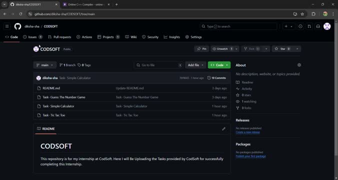 Diksha Sharma on LinkedIn: #codsoft #github #cpp #internship # ... Diksha Sharma on LinkedIn: #codsoft #github #cpp #internship # ...