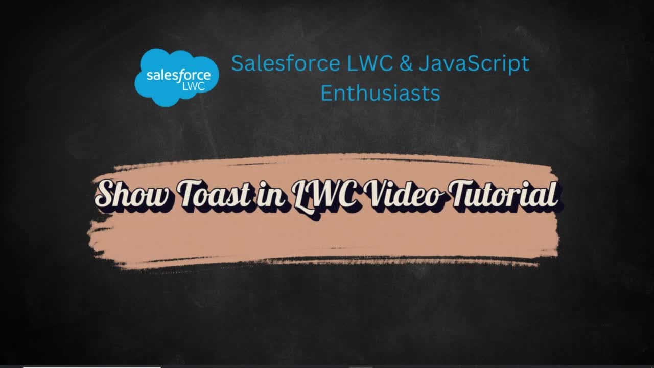 Salesforce LWC & JavaScript Enthusiasts on LinkedIn: Show Toast in LWC ... Salesforce LWC & JavaScript Enthusiasts on LinkedIn: Show Toast in LWC ...