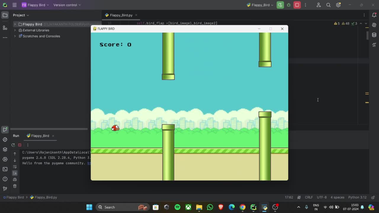 Jayakanth M V on LinkedIn: #python #pygame #gamedevelopment #flappybird ... Jayakanth M V on LinkedIn: #python #pygame #gamedevelopment #flappybird ...