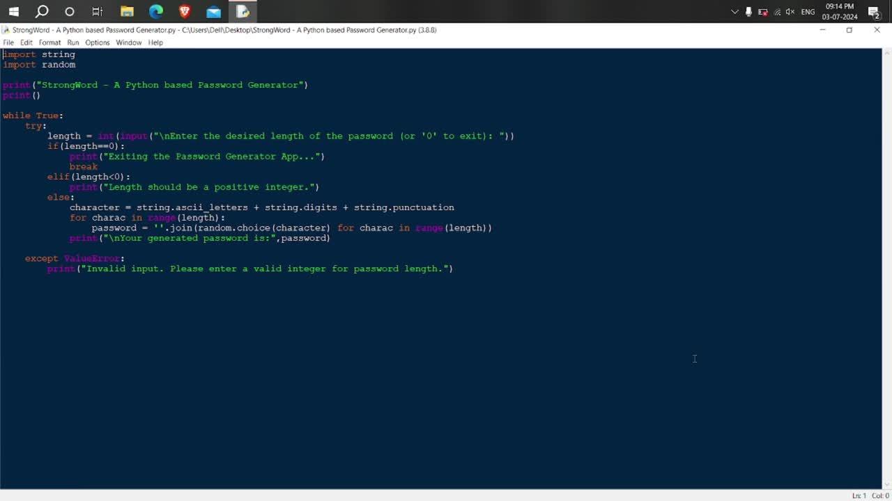 Akshay Perumal Raj on LinkedIn: #python #passwordgenerator #coding # ... Akshay Perumal Raj on LinkedIn: #python #passwordgenerator #coding # ...