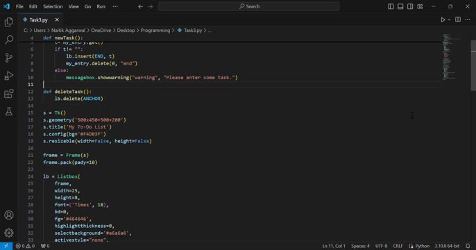 Shruti Aggarwal on LinkedIn: #codsoft #python #coding #todolist #gui # ... Shruti Aggarwal on LinkedIn: #codsoft #python #coding #todolist #gui # ...