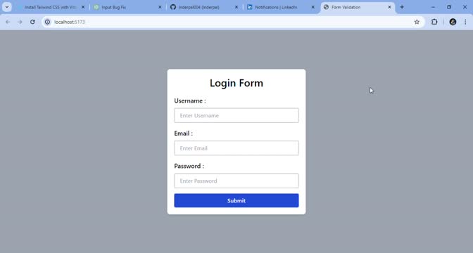 Inderpal Singh on LinkedIn: #reactjs #tailwindcss #formvalidation # ... Inderpal Singh on LinkedIn: #reactjs #tailwindcss #formvalidation # ...