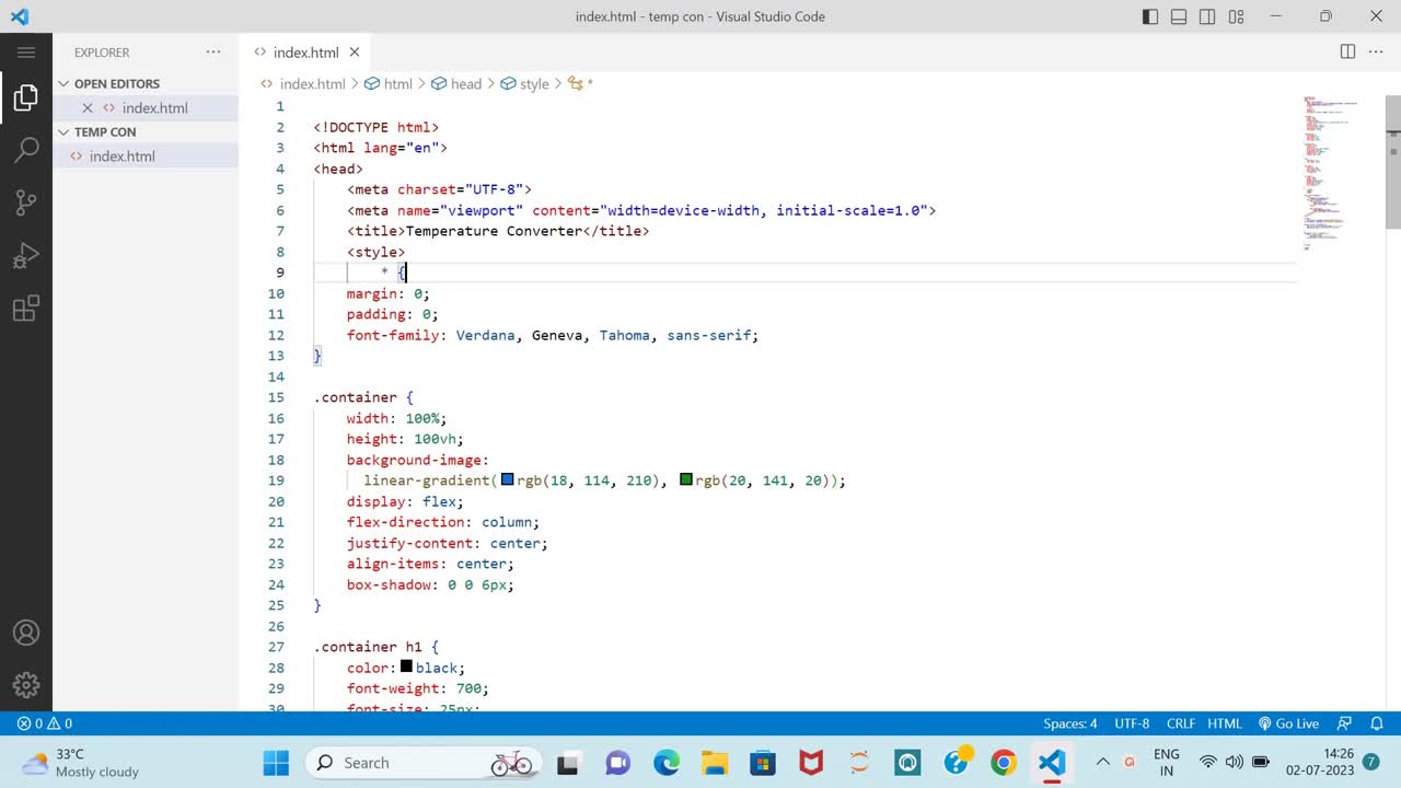BEDTHUR PREETHI on LinkedIn: #task1 #temperatureconverter #html #css # ... BEDTHUR PREETHI on LinkedIn: #task1 #temperatureconverter #html #css # ...