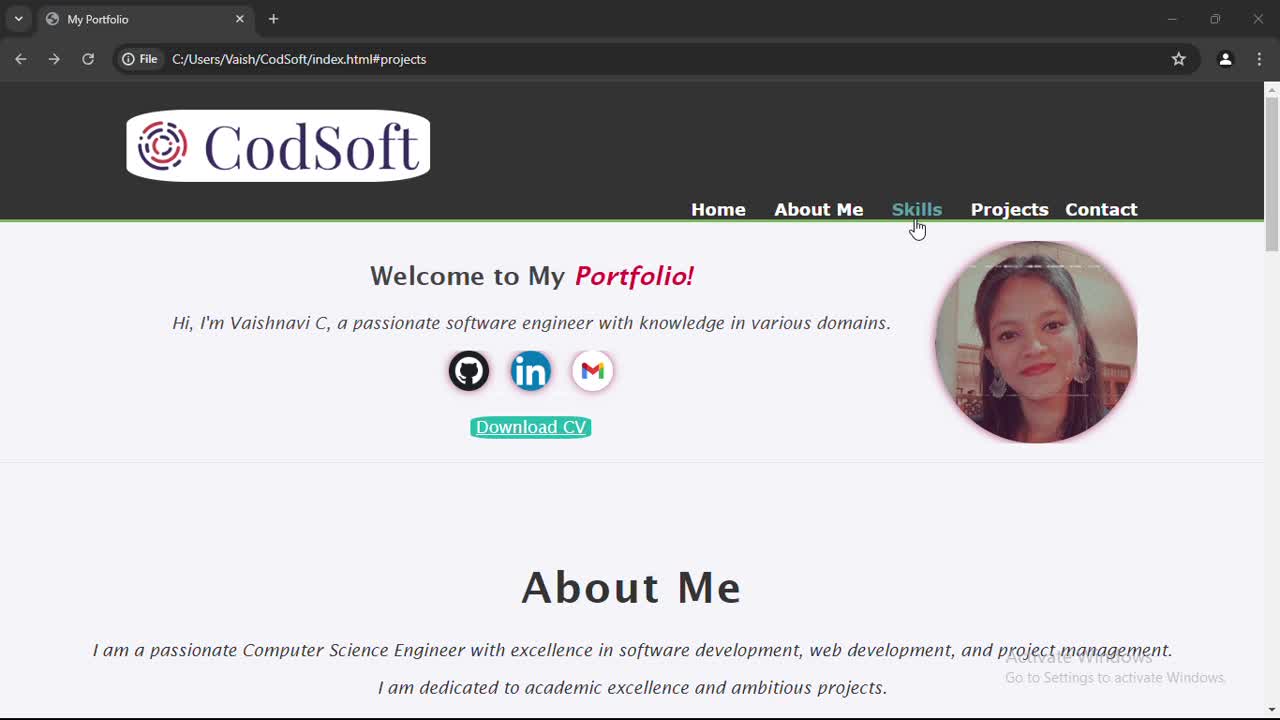 Vaishnavi C on LinkedIn: #codsoft #internship #webdevelopment Vaishnavi C on LinkedIn: #codsoft #internship #webdevelopment