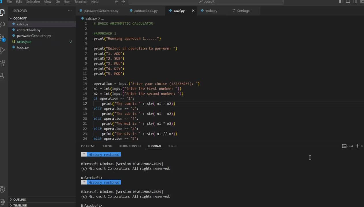 Ramani Yemula on LinkedIn: #codsoft #codsoft #python #calci # ... Ramani Yemula on LinkedIn: #codsoft #codsoft #python #calci # ...