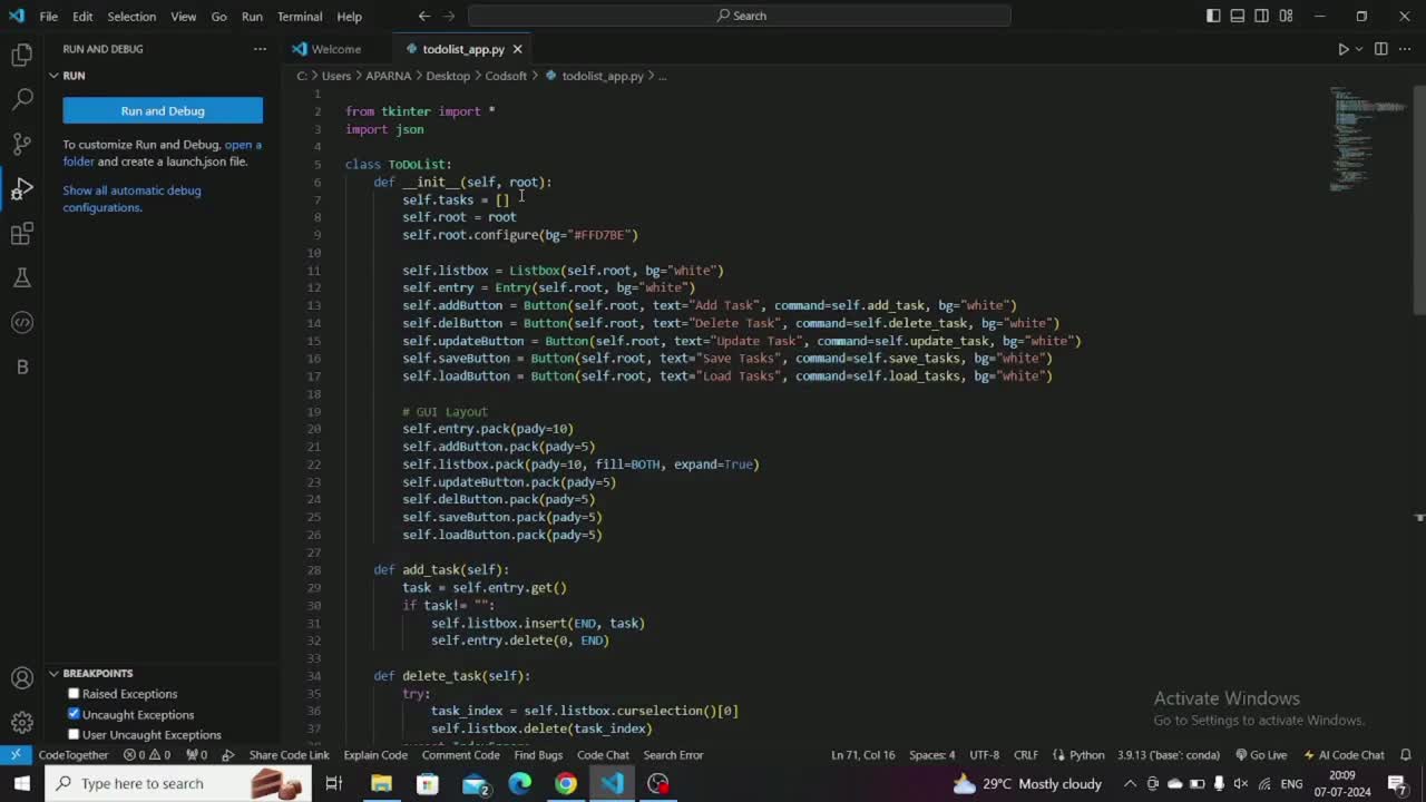 Aparna K on LinkedIn: #codsoft #pythonprogramming #software #todolist # ... Aparna K on LinkedIn: #codsoft #pythonprogramming #software #todolist # ...