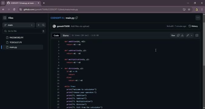 B SAI GANESH on LinkedIn: CodSoft , the simple calculator using python B SAI GANESH on LinkedIn: CodSoft , the simple calculator using python