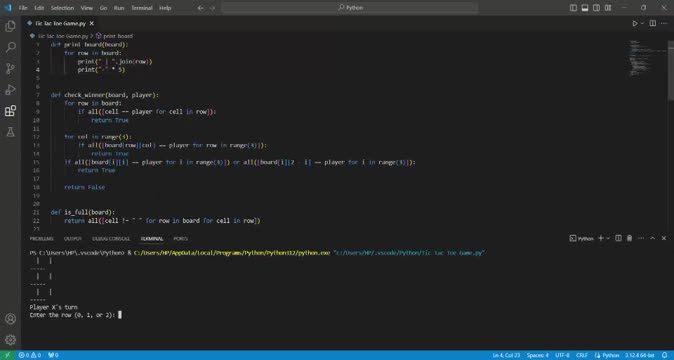 Shreyasi Jaiswal on LinkedIn: #python #tictactoe #coding #byteuprise Shreyasi Jaiswal on LinkedIn: #python #tictactoe #coding #byteuprise
