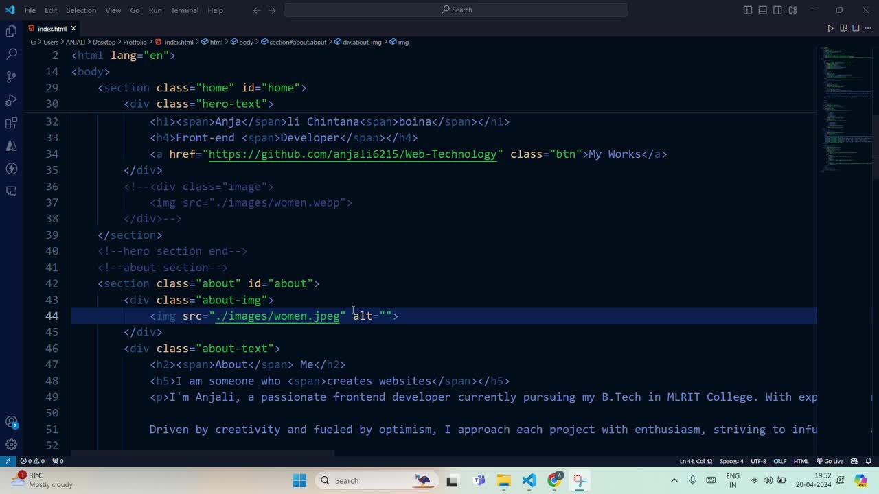 Anjali Chintanaboina on LinkedIn: #webdevelopment #portfolio #html #css Anjali Chintanaboina on LinkedIn: #webdevelopment #portfolio #html #css