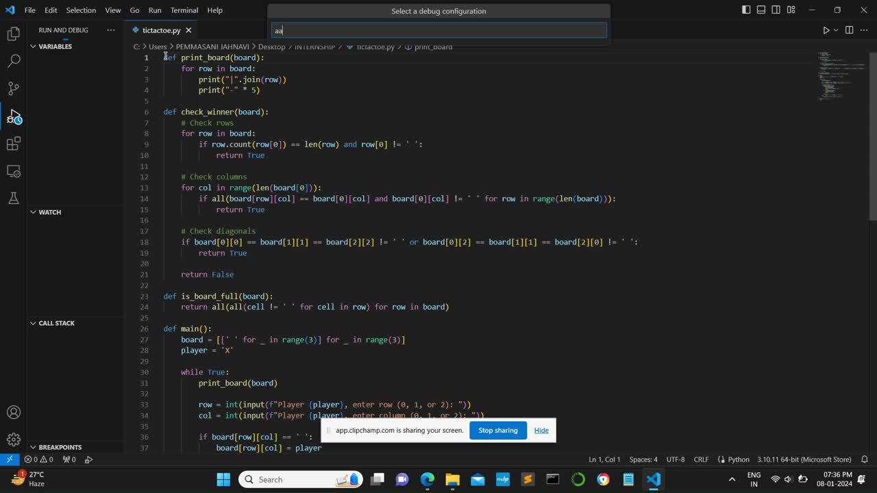 Jahnavi Pemmasani on LinkedIn: #internpeinternship #pythonprogramming Jahnavi Pemmasani on LinkedIn: #internpeinternship #pythonprogramming