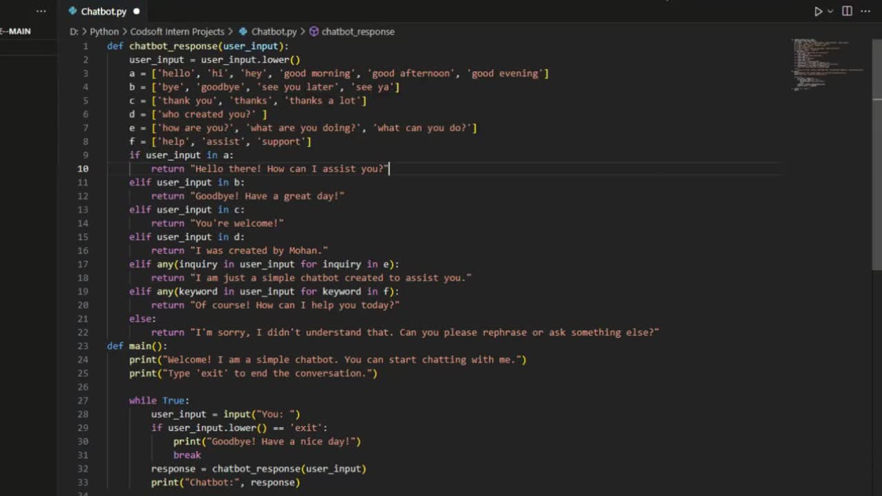 Mohan Kumar S on LinkedIn: #codsoft #internship #chatbot #nlp # ... Mohan Kumar S on LinkedIn: #codsoft #internship #chatbot #nlp # ...