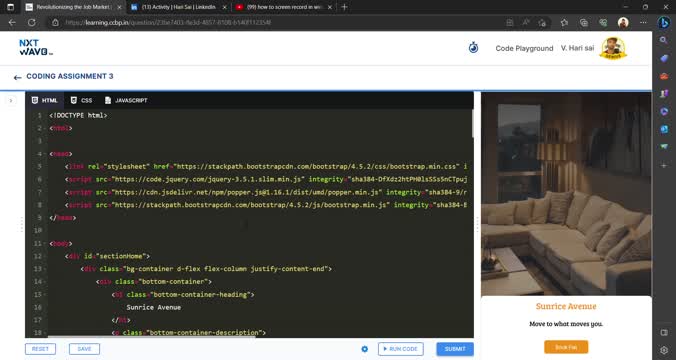 Hari Sai on LinkedIn: #codingchallenge #coding #webdesigner #nxtwave Hari Sai on LinkedIn: #codingchallenge #coding #webdesigner #nxtwave