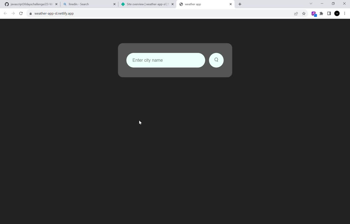 LINGALA SUNNY on LinkedIn: #weatherapp #htmlcssjs #javascript # ... LINGALA SUNNY on LinkedIn: #weatherapp #htmlcssjs #javascript # ...