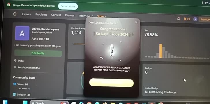 Anitha Kondeboyena on LinkedIn: #leetcode #coding #milestone ... Anitha Kondeboyena on LinkedIn: #leetcode #coding #milestone ...