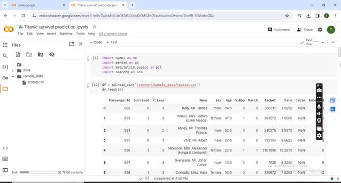 Thiriloksha S on LinkedIn: #datascience #titanicprediction #codsoft Thiriloksha S on LinkedIn: #datascience #titanicprediction #codsoft