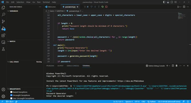 Savitha Ramesh on LinkedIn: #internship #password_generator #codsoft Savitha Ramesh on LinkedIn: #internship #password_generator #codsoft