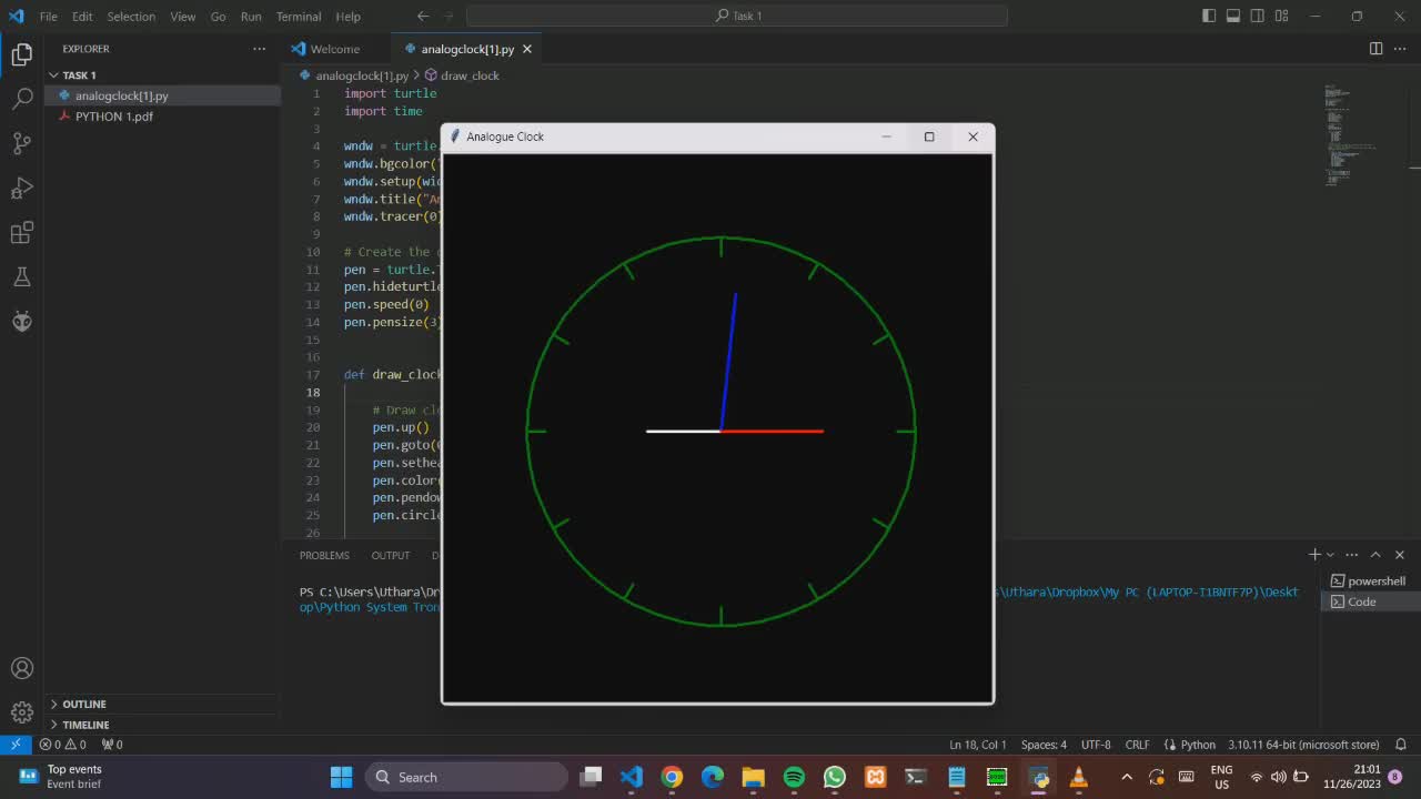 Uthara Sabu on LinkedIn: Task 1 Analog Clock using python SystemTron Uthara Sabu on LinkedIn: Task 1 Analog Clock using python SystemTron