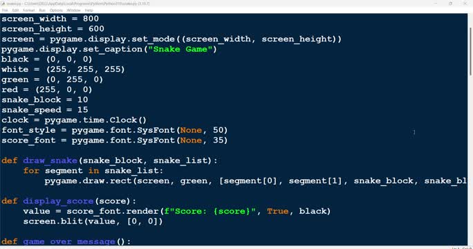 Vaishnavi Ahir on LinkedIn: #pythongame #pythonprogramming #internpe Vaishnavi Ahir on LinkedIn: #pythongame #pythonprogramming #internpe