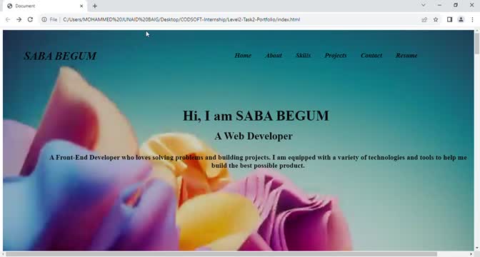 saba begum on LinkedIn: #webdevelopment #internship #codesoft #html #css saba begum on LinkedIn: #webdevelopment #internship #codesoft #html #css