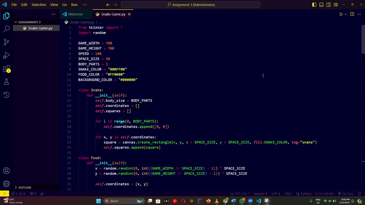 Ashish Singh on LinkedIn: #python #tkinter #snakegame #internpe #coding ... Ashish Singh on LinkedIn: #python #tkinter #snakegame #internpe #coding ...