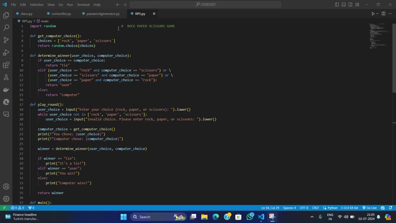 Rahul Koheda on LinkedIn: #codsoft #pythonprogramming Rahul Koheda on LinkedIn: #codsoft #pythonprogramming