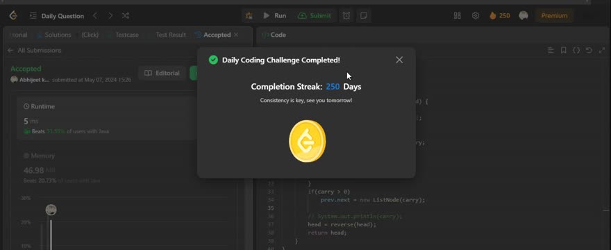 Abhijeet Kumar Jha on LinkedIn: #codingjourney #leetcode #consistency Abhijeet Kumar Jha on LinkedIn: #codingjourney #leetcode #consistency