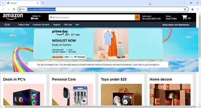 Sonali joshi on LinkedIn: Amazon web Clone . . . using HTML and CSS Sonali joshi on LinkedIn: Amazon web Clone . . . using HTML and CSS